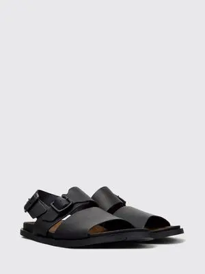 Camper Smooth Leather Buckled Slingback Sandals - Black