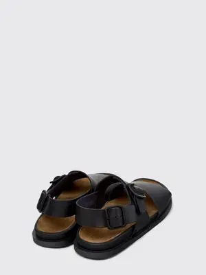 Camper Smooth Leather Buckled Slingback Sandals - Black