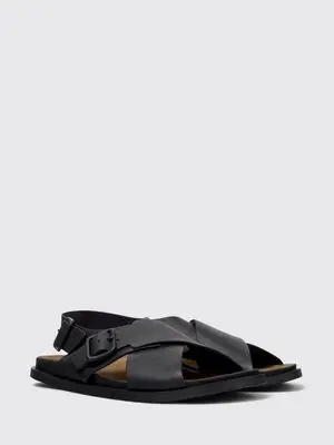 Camper Lluc Leather Slingback Sandals - Black