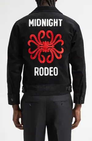 MIDNIGHT RODEO Embroidered Corduroy Club Jacket
