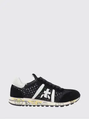 Premiata Lucy Suede And Perforated Fabric Sneakers