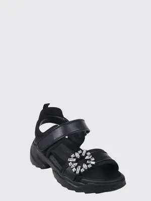 ROGER VIVIER Embellished Leather And Mesh Sandals - Black