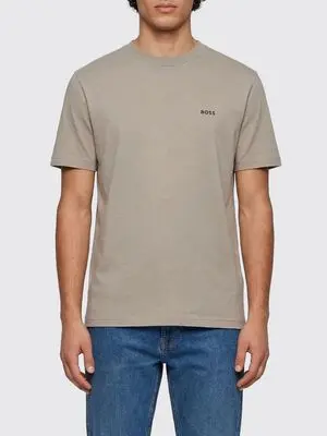 BOSS Cotton T-shirt With Logo Beige