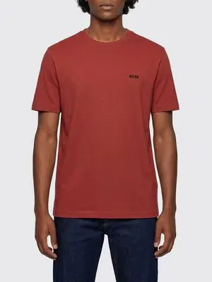BOSS Cotton T-shirt With Logo - Red