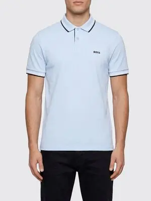 BOSS Cotton Polo With Logo Blue 1