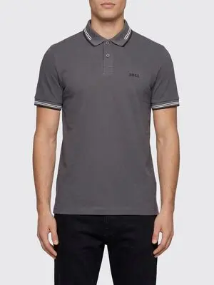 BOSS Cotton Polo With Logo Grey 1