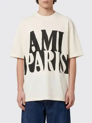 AMI Paris Oversized Cotton T-shirt With Logo - White