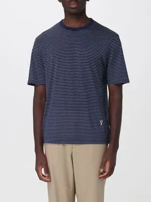 AMI Paris Striped Cotton T-shirt - Ink