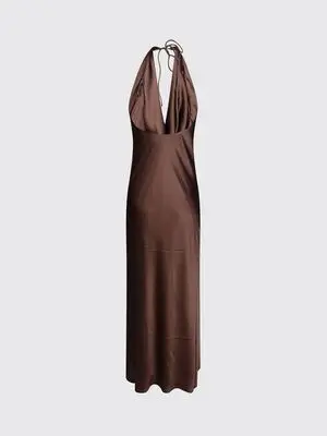 ROTATE BY BIRGER CHRISTENSEN Satin Halterneck Midi Dress - Brown