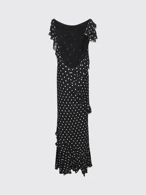 SELF-PORTRAIT Polka Dot Ruffled Maxi Dress