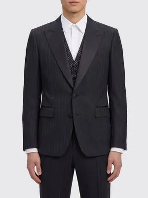 Dolce & Gabbana Silk Blend Single Breasted Blazer - Black
