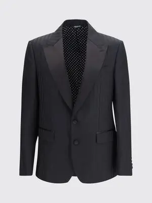 Dolce & Gabbana Silk Blend Single Breasted Blazer