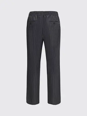 Dolce & Gabbana Pinstriped Wool Drawstring Trousers - Striped