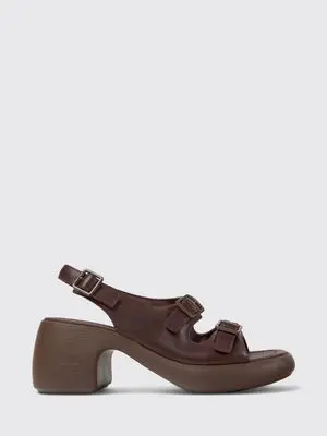Camper Heeled Sandals With Buckle Detail - Brown