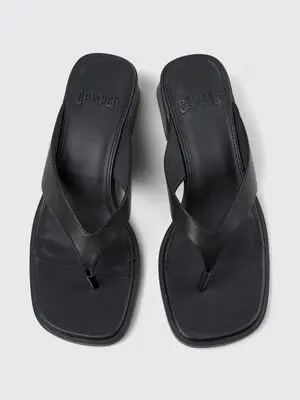 Camper Heeled Thong Sandals - Black