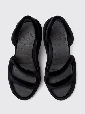 Camper Kobarah Velvet Slingback Sandals - Black