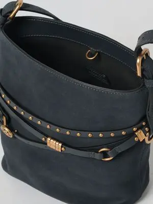 Pinko Suede Shoulder Bag - Charcoal