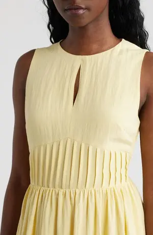 Moon River Sleeveless Keyhole Midi Dress