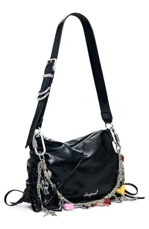 Desigual Charm Strap Faux Leather Shoulder Bag