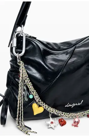Desigual Charm Strap Faux Leather Shoulder Bag