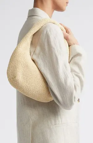 MANSUR GAVRIEL Mini Gnocchi Textured Raffia Hobo Bag - Jasmine