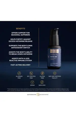 QUICKSILVER SCIENTIFIC Nanoemulsified Hista-aid Vitamin C Quercetin And Luteolin Liquid Supplement - None