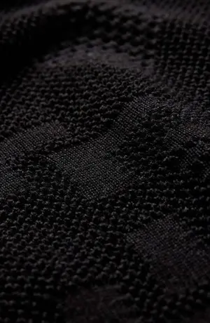 John Varvatos Corso Organic Cotton Diamond Crochet Polo - Black