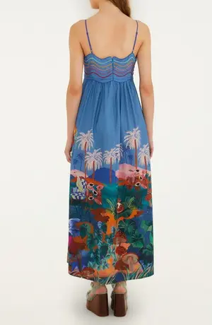 Farm Rio Dream Landscape Sundress - Blue Multicolor