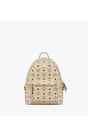 Mcm Small Stark Side Studs Backpack - Beige