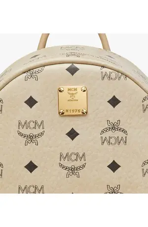 Mcm Small Stark Side Studs Backpack - Beige