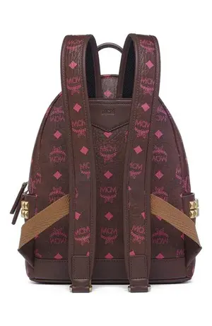 Mcm Small Stark Side Studs Backpack - Cinnamon
