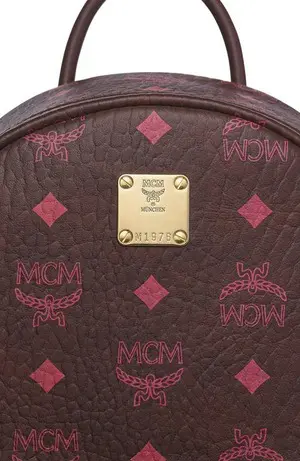 Mcm Small Stark Side Studs Backpack - Cinnamon
