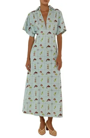 PALM NOOSA Jasmine Dress - Seashell Tile
