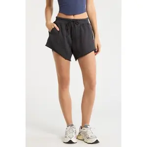 Free People Knockout Drawstring Relaxed Fit Shorts - Black