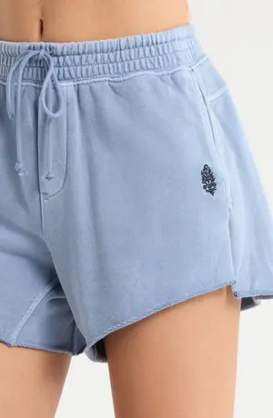 Free People Knockout Drawstring Relaxed Fit Shorts - Dark Slate