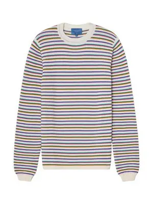 Robert Talbott Stripe Rollneck Sweater - White Multi