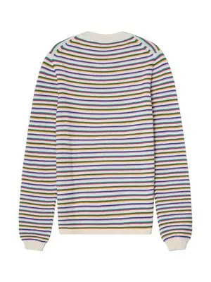 Robert Talbott Stripe Rollneck Sweater - White Multi