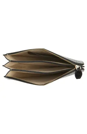 TOTEME Croc Embossed Leather Threefold Clutch - Black