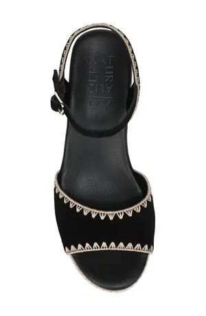 Naturalizer Della Platform Wedge Sandals - Black