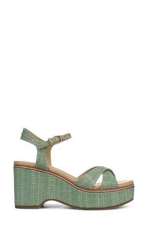 Naturalizer Dovie Platform Wedge Sandals - Green Mutli