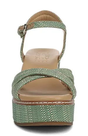 Naturalizer Dovie Platform Wedge Sandals - Green Mutli