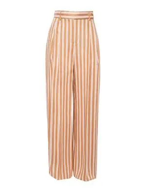 Alberta Ferretti Striped Wide Leg Trousers
