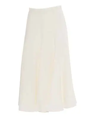 Fabiana Filippi Viscose Linen Flared Midi Skirt
