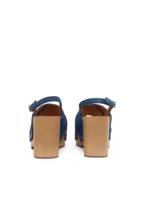 VIA ROMA 15 Woven Clog Sandal - Blu