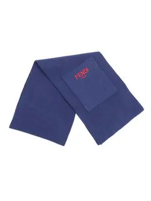 FENDI JR Sciarpa Double Ff Reversibile - Blu