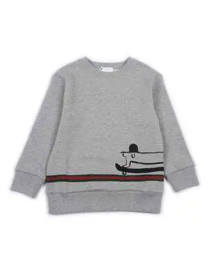 Gucci Long Sleeve Felted Cotton Crewneck Sweatshirt