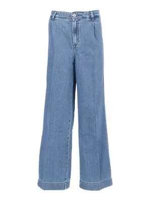 7 For All Mankind Pleated Hilo Trouser - Blu