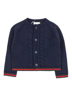 Gucci Long Sleeve Plain Knit Cardigan - Blu