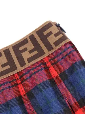 FENDI JR Tartan Skirt