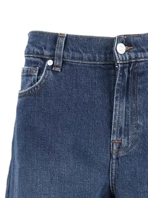 7 For All Mankind Marie Radar Wide-leg Jeans With Cuffs - Blu
